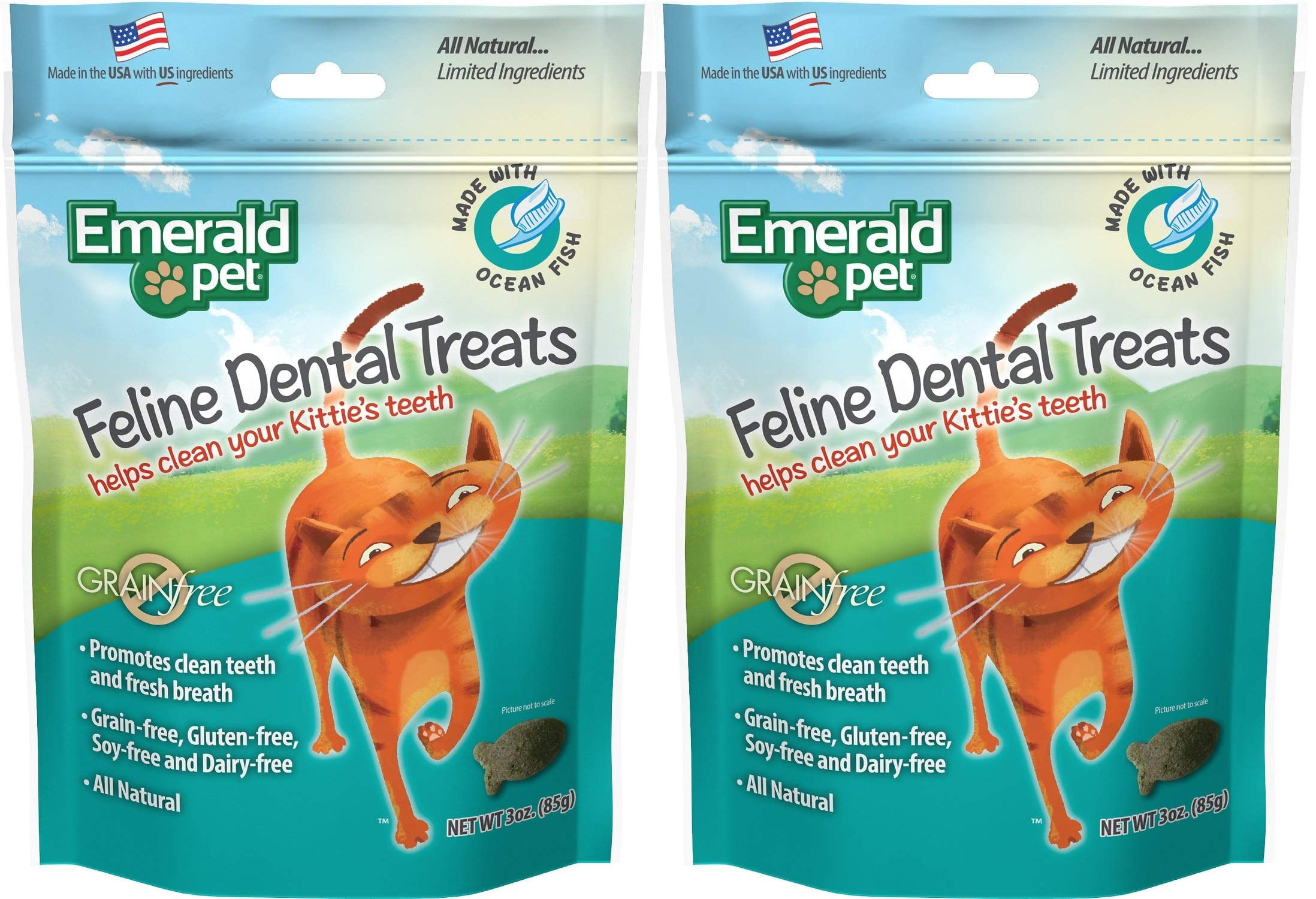 Emerald Pet 2 Pack DPF11 of Feline Dental Treats for Cats, 3 Ounces ...