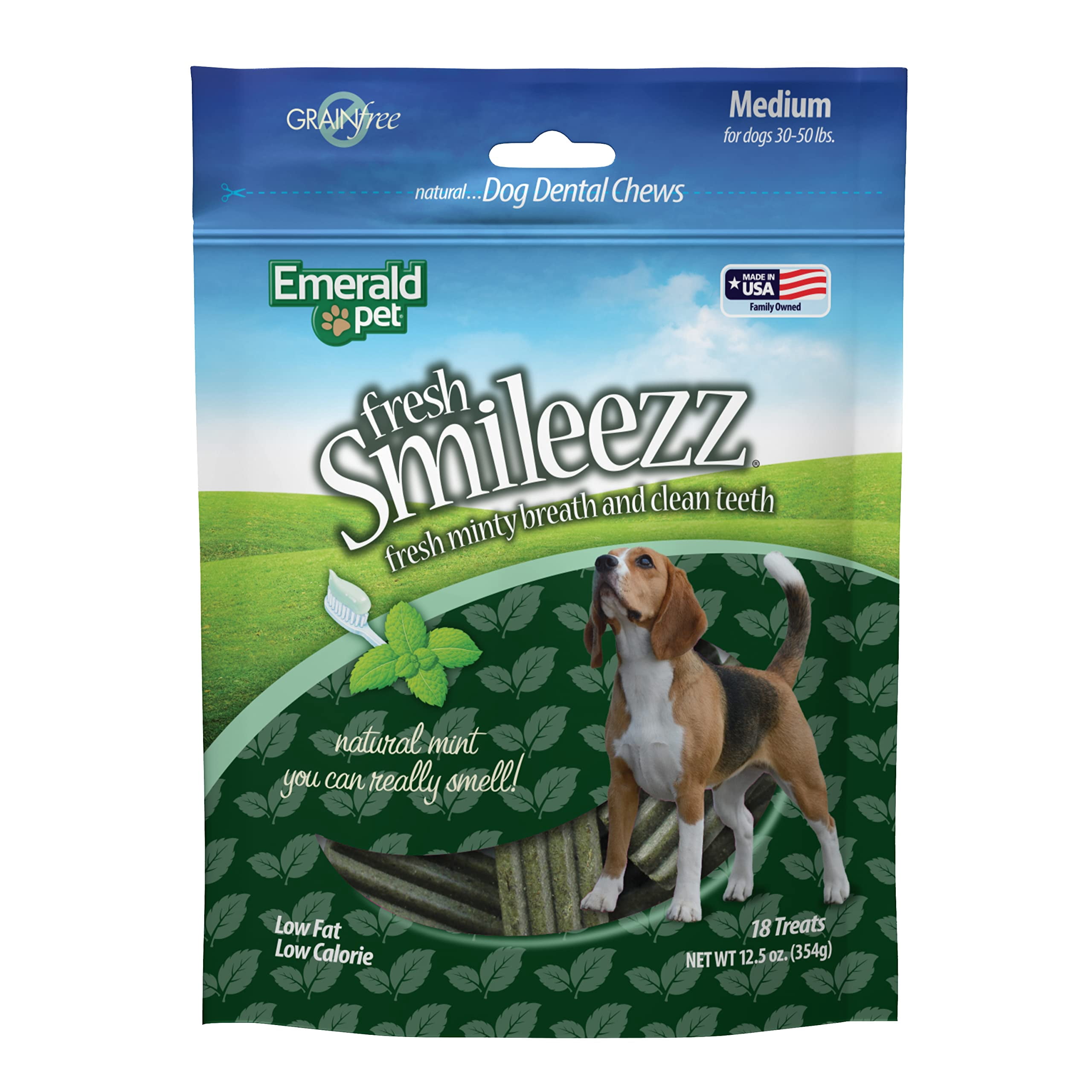 Emerald Pet Fresh Smileezz Grain Free Dog Dental Treats - Minty Fresh ...