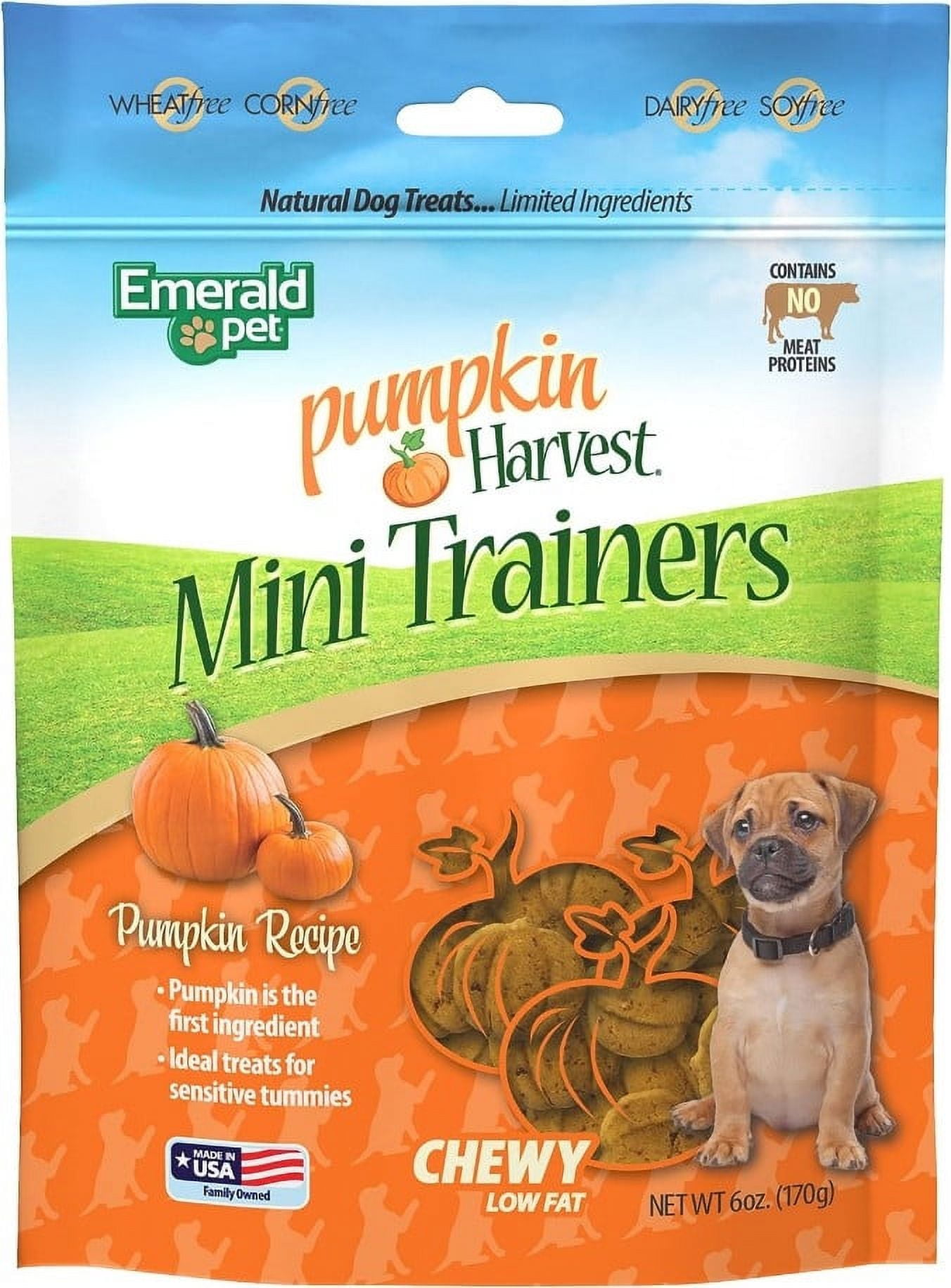 Emerald Pet Pumpkin Harvest Mini Trainers Chewy Dog Treats - Walmart.com