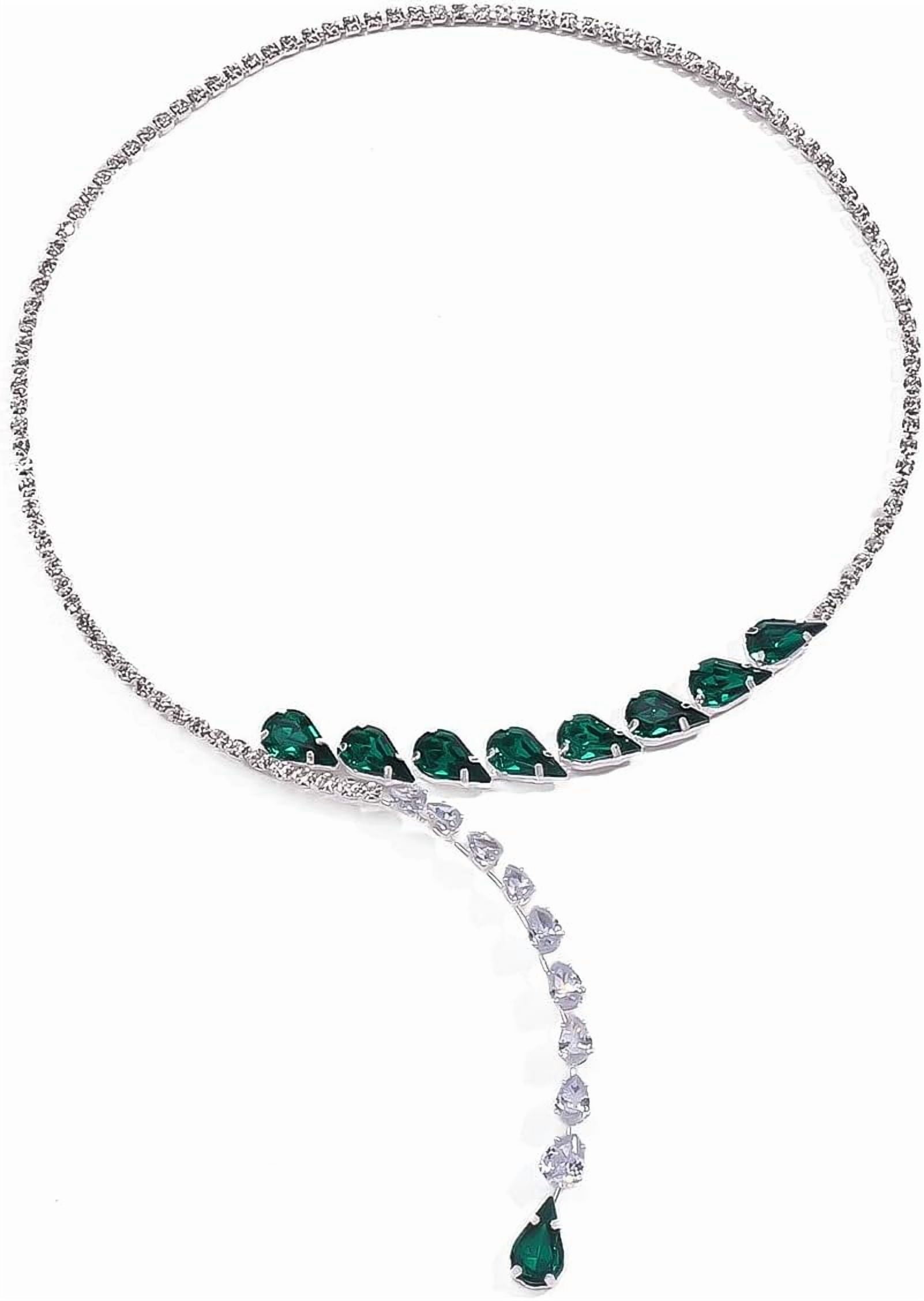 Emerald Quality Green Water Drop Necklace for Women - Luxury Crystal ...