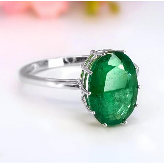 Emerald Ring, Handmade Ring Gift For Her Mom 925 Sterling Silver Ring ...