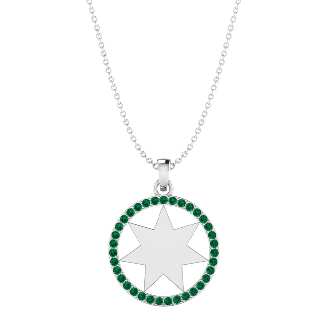 Emerald Sterling Silver Starburst Circlet Charm Pendant Wedding Gift ...