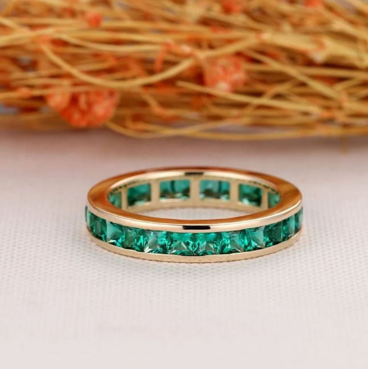 Emerald Wedding Band Full Eternity Matching Stacking Promise Ring 925 ...