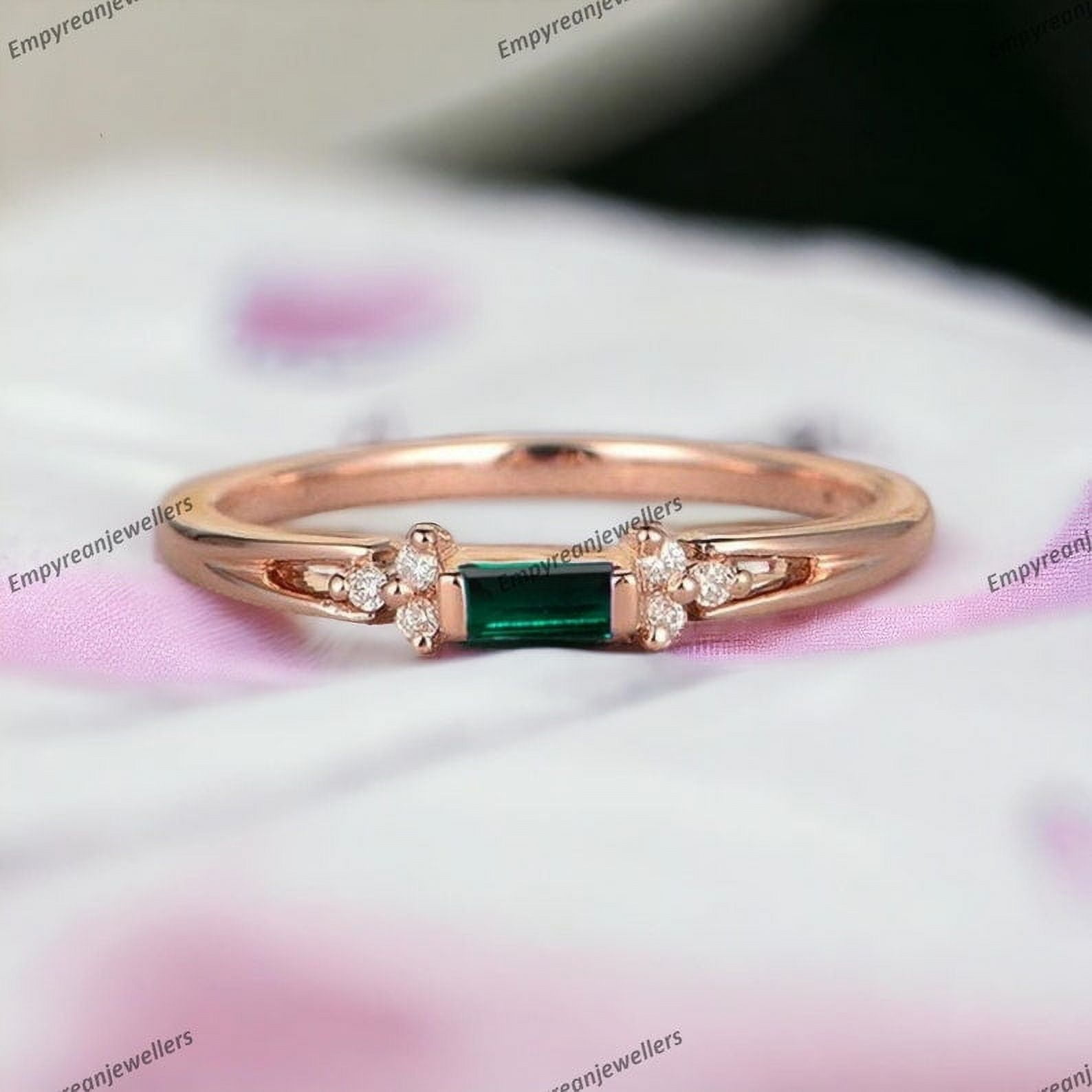 Emerald Wedding ring Ring,14k Gold Minimalist Emerald Bezel Set ...