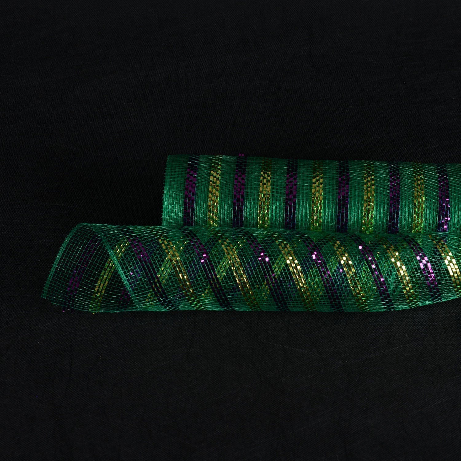 Emerald with Multi Color Lines - Poly Deco Mesh Wreath Material with ...