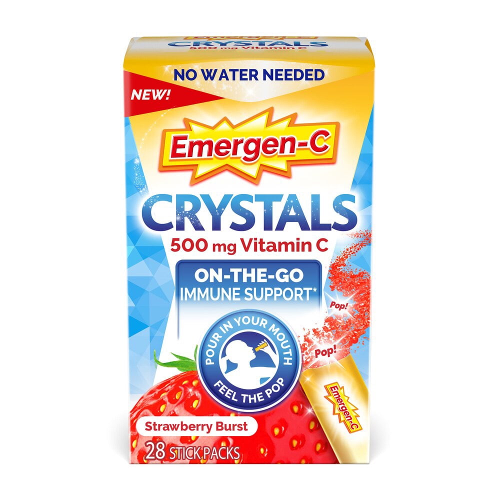 Emergen-C Immune Support Crystals, Strawberry Burst, 28 Stickpacks ...
