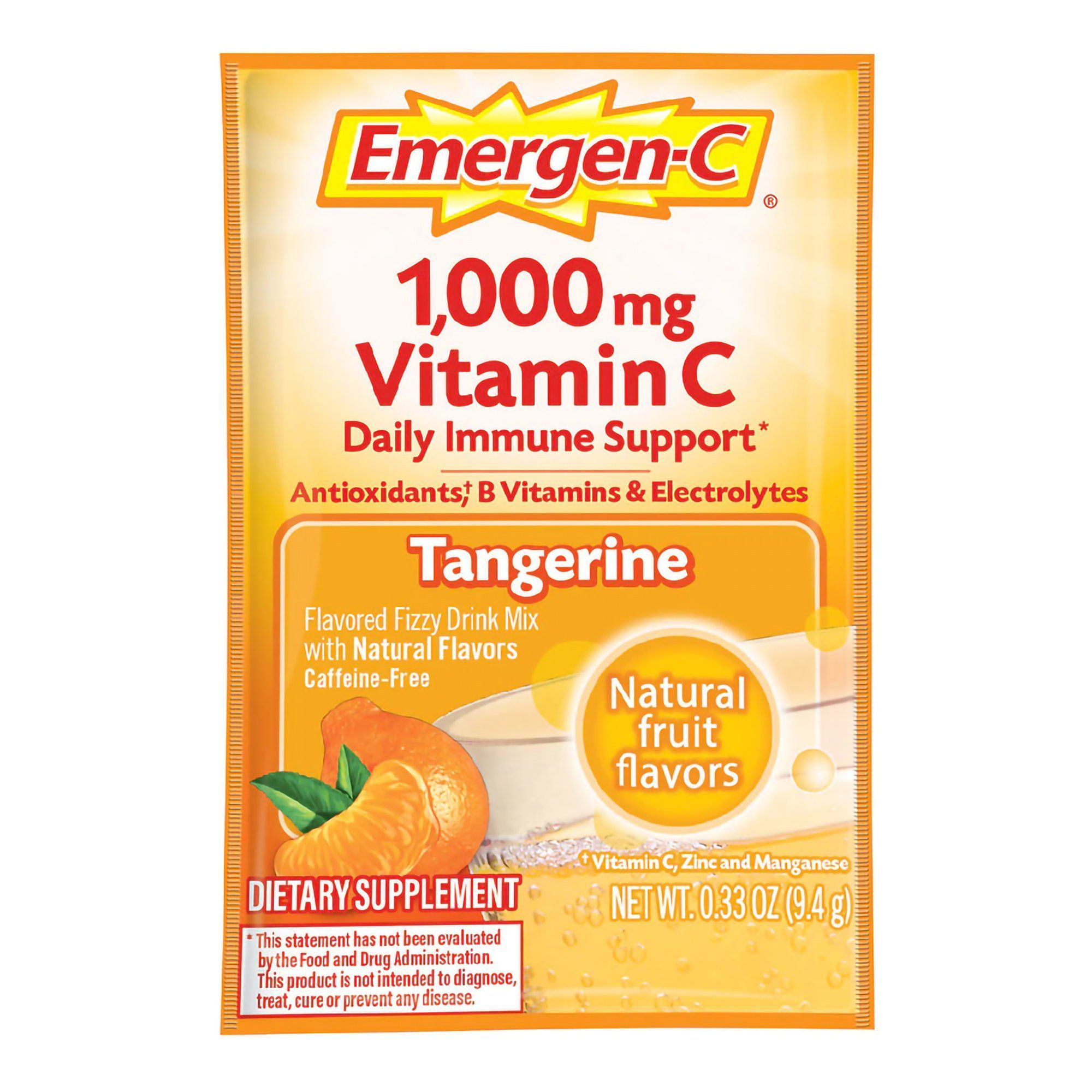 Emergen-C Vitamin C Daily Immune Support Drink Mix, Super Tangerine ...