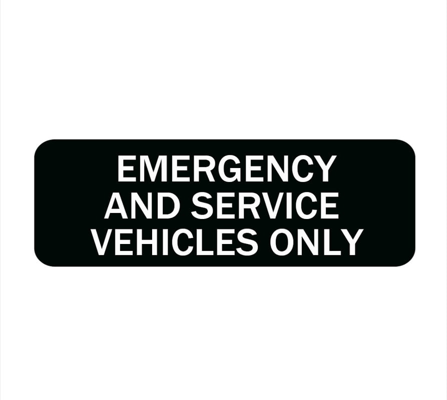 Emergency And Service Vehicles Only Sign Stickers, 10X3 Inch Acrylic ...