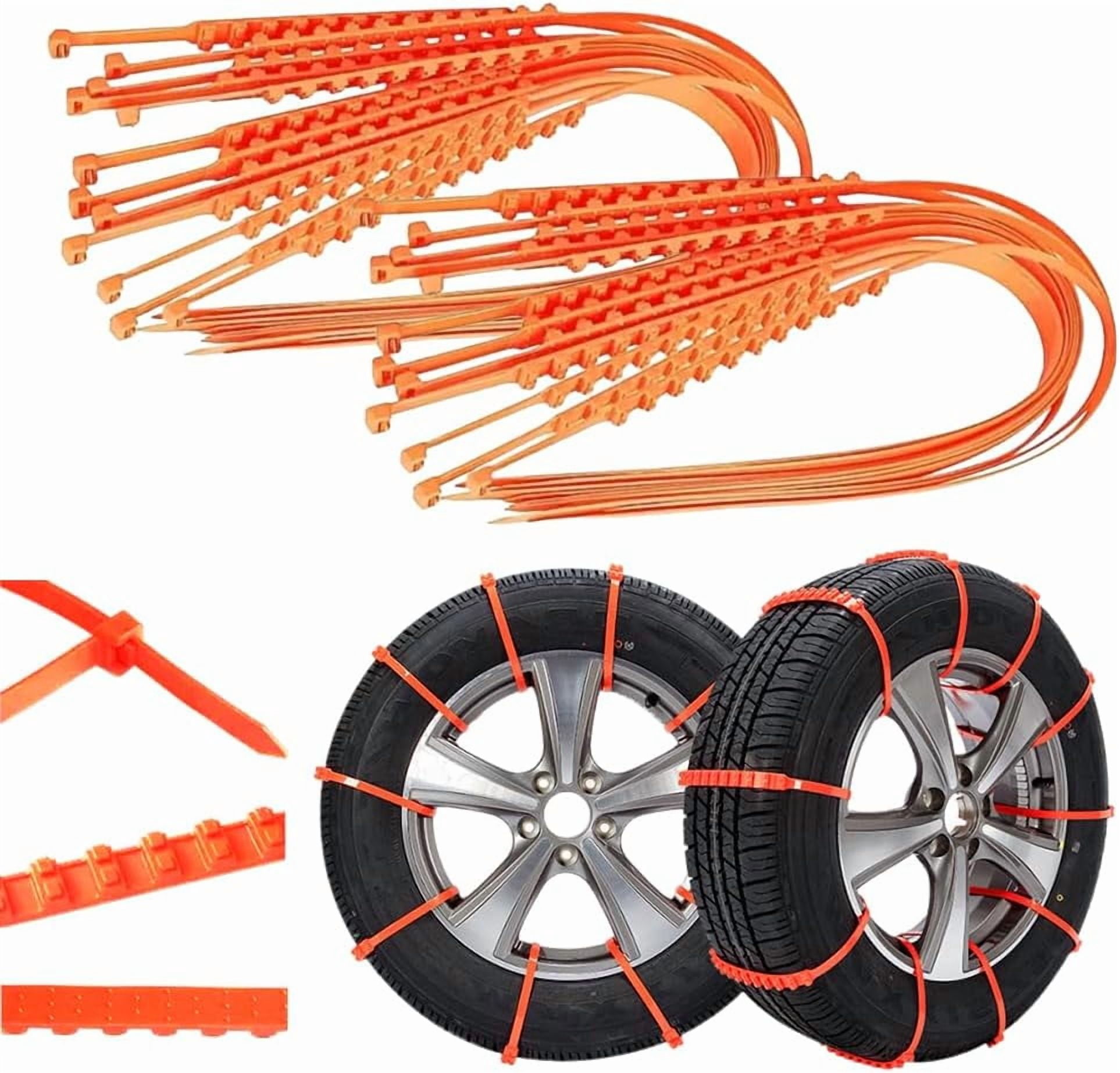 Emergency Anti-Snow Chains - Reusable Heavy Duty Tire Traction Ties for ...