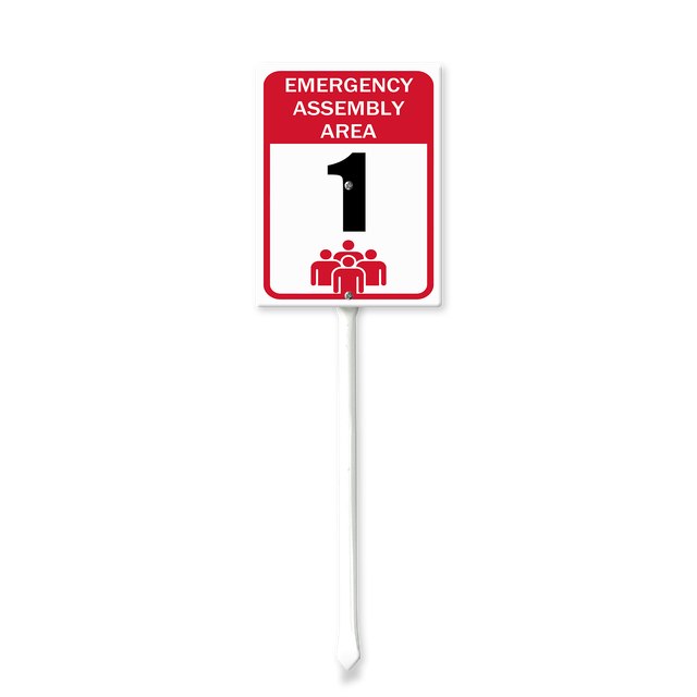 Emergency Assembly Area 1 Yard Sign With Stakes 4.6 x 6 inch，Funny ...