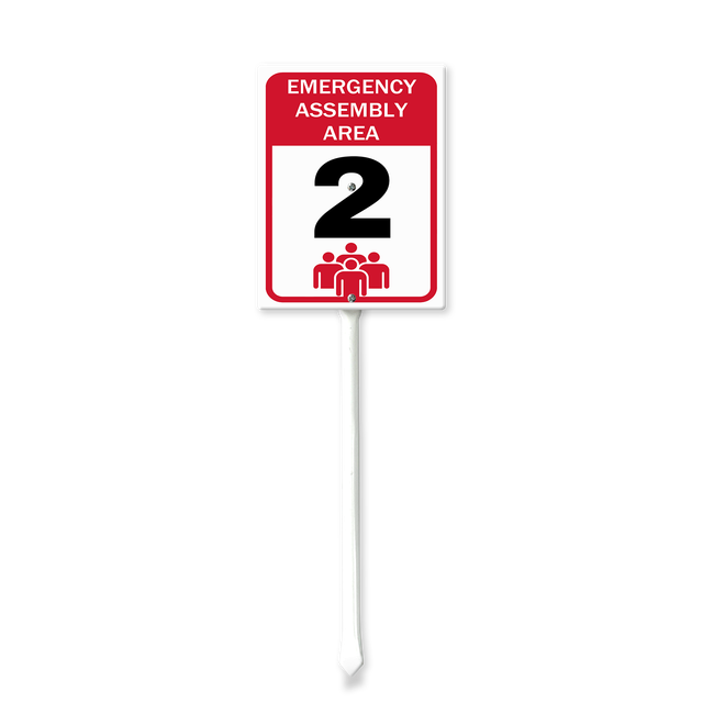 Emergency Assembly Area 2 Yard Sign With Stakes 4.6 x 6 inch，Funny ...