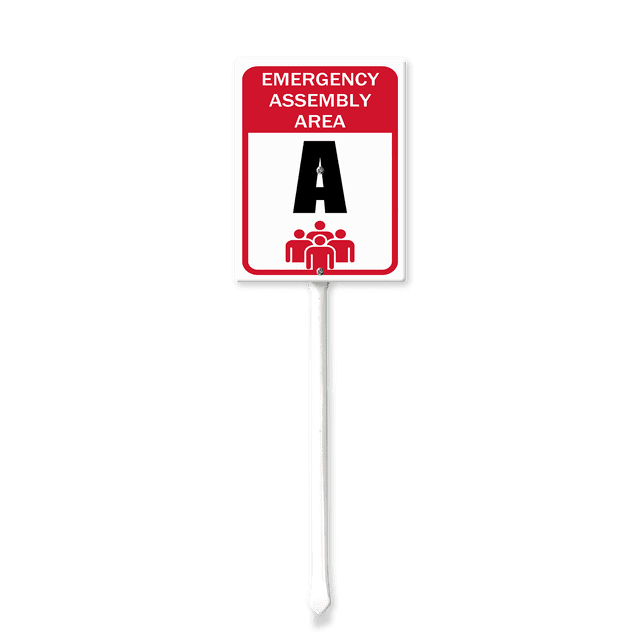 Emergency Assembly Area A Yard Sign With Stakes 8 x 12 inch，Funny ...