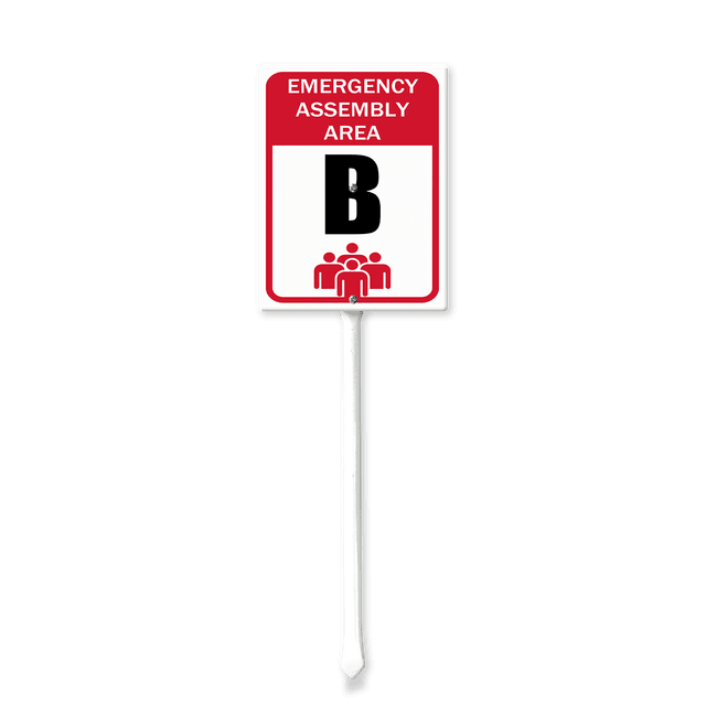 Emergency Assembly Area B Yard Sign With Stakes 4.6 x 6 inch，Funny ...
