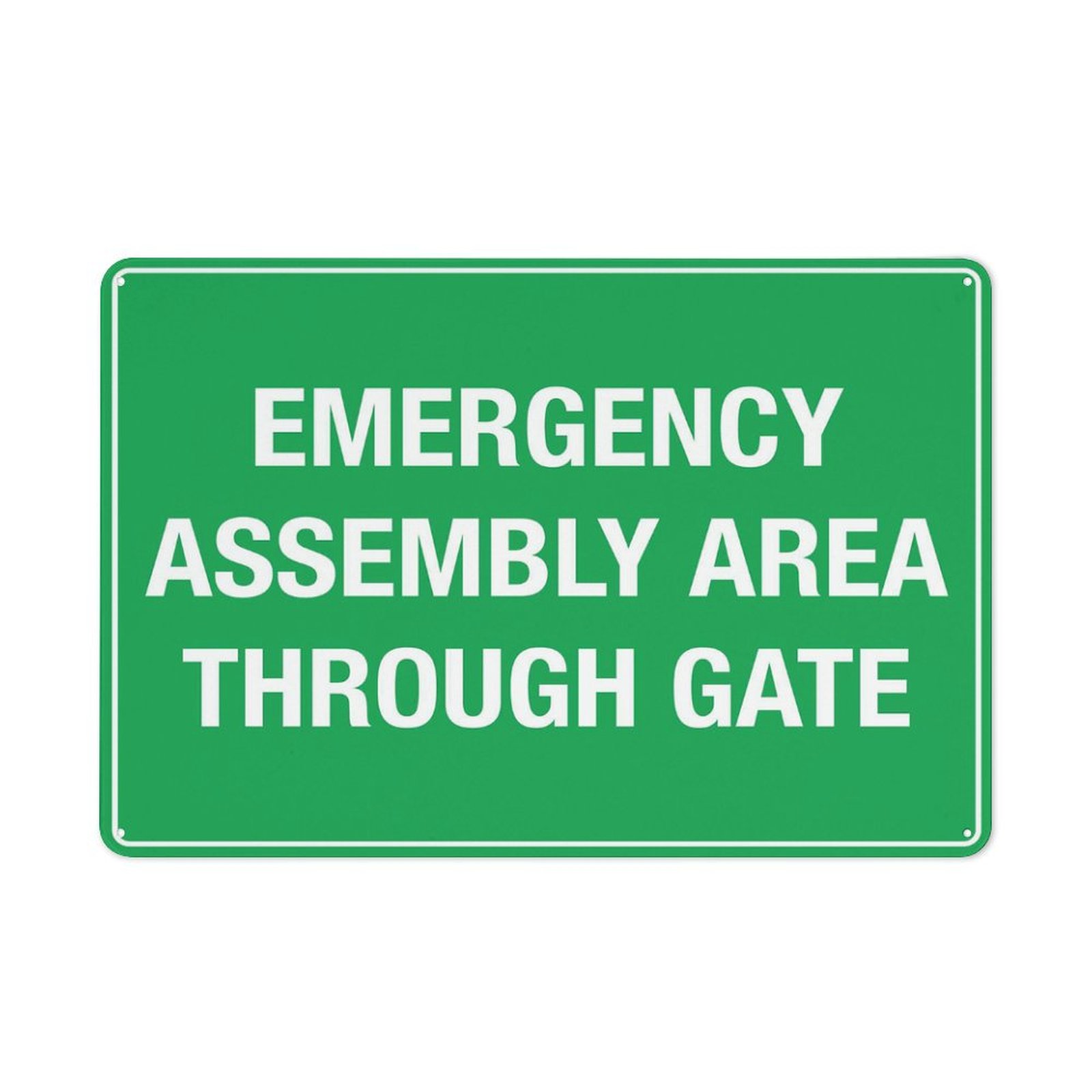 Emergency Assembly Area Through Gate Sign 12”X8” Metal Signs Aluminum ...