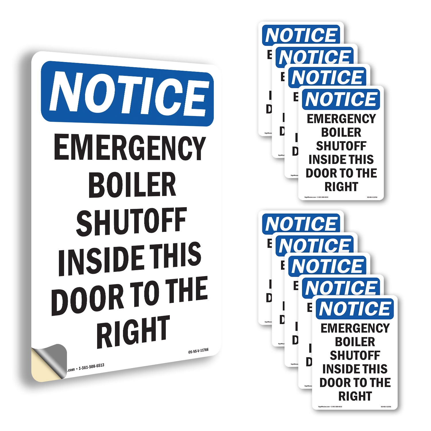Emergency Boiler Shutoff Inside OSHA Notice Vinyl Decal Label 18 Inch x ...
