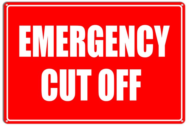 Emergency Cut Off Sign Caution Safety Aluminum Warning Signs Security ...