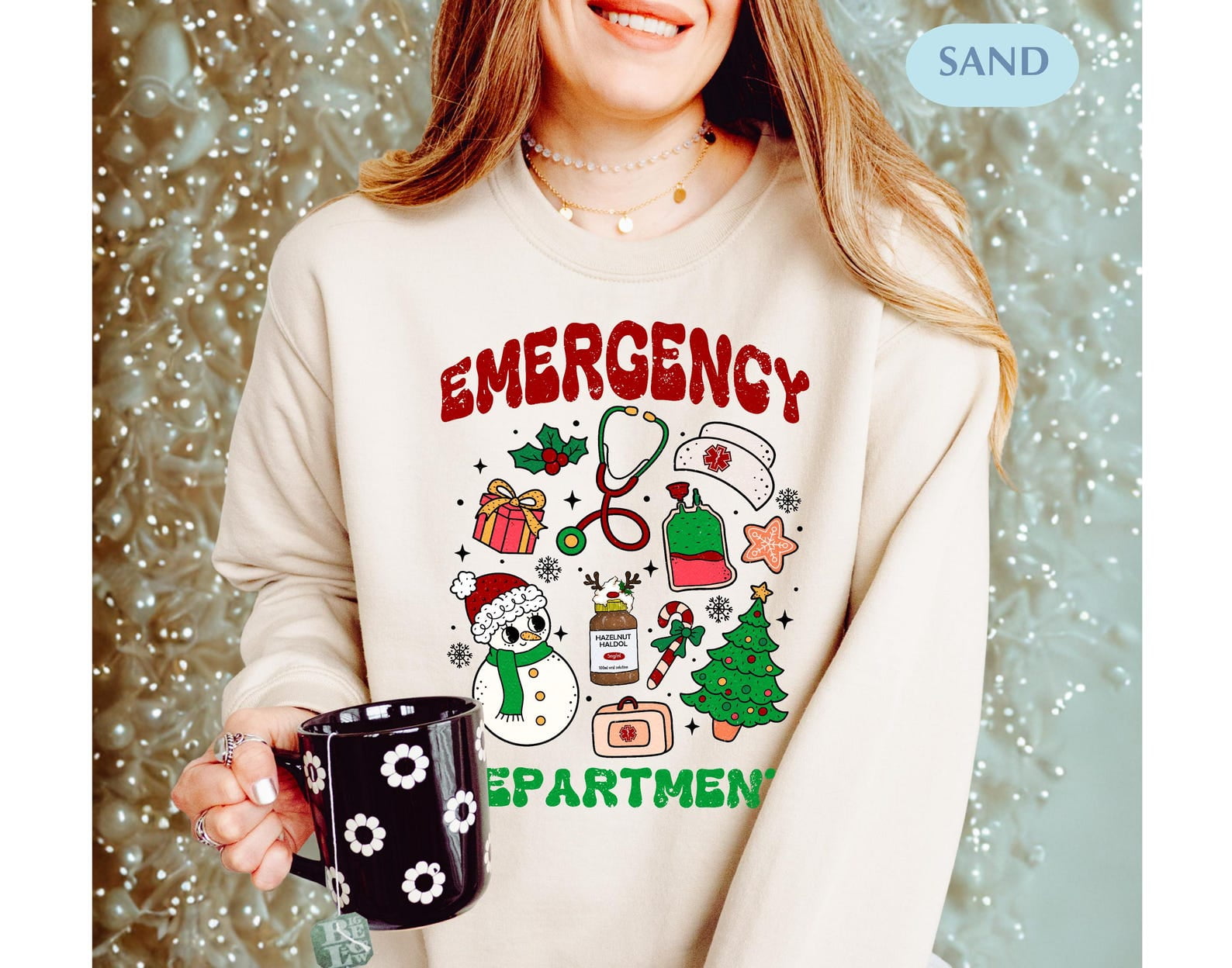 Emergency Department Christmas Sweatshirt, ER Nurse Xmas Shirt ...