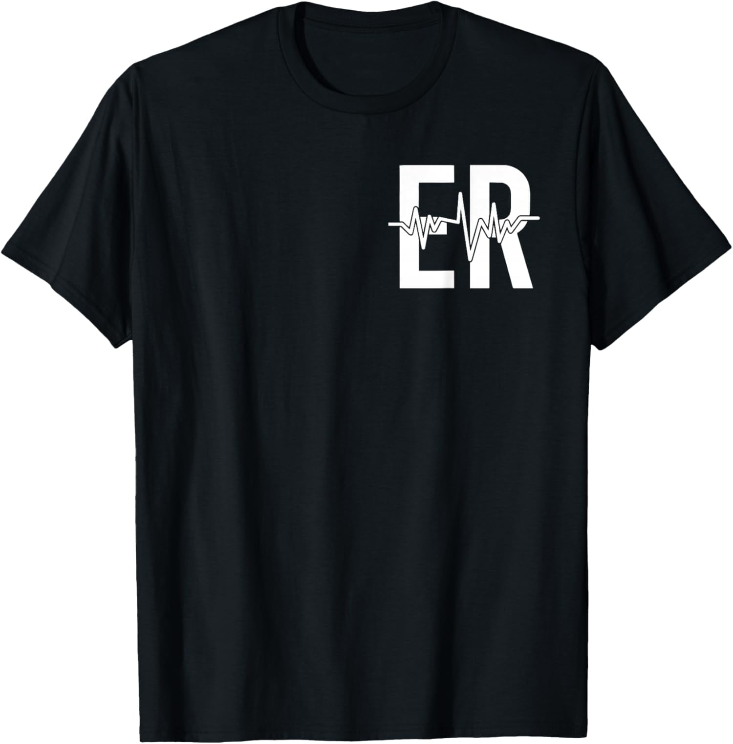 Emergency Department ER Nurse Graphic T-Shirt with Heartbeat Design ...