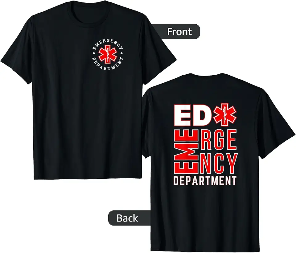 Emergency Department ER Trauma Front and Back Design T-Shirt - Walmart.com