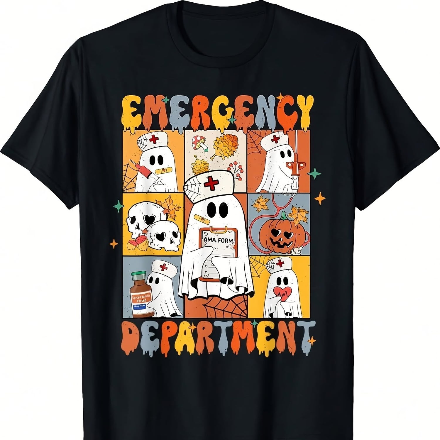 Emergency Departt Halloween Cute Pumpkin Ghost ER Nurse T-S1Hirt ...