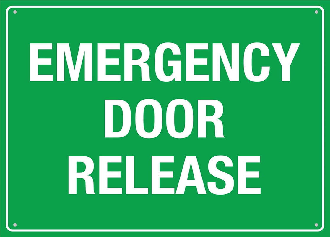 Emergency Door Release Sign 8X12 Inch Rust Free Aluminum,Uv Ink ...
