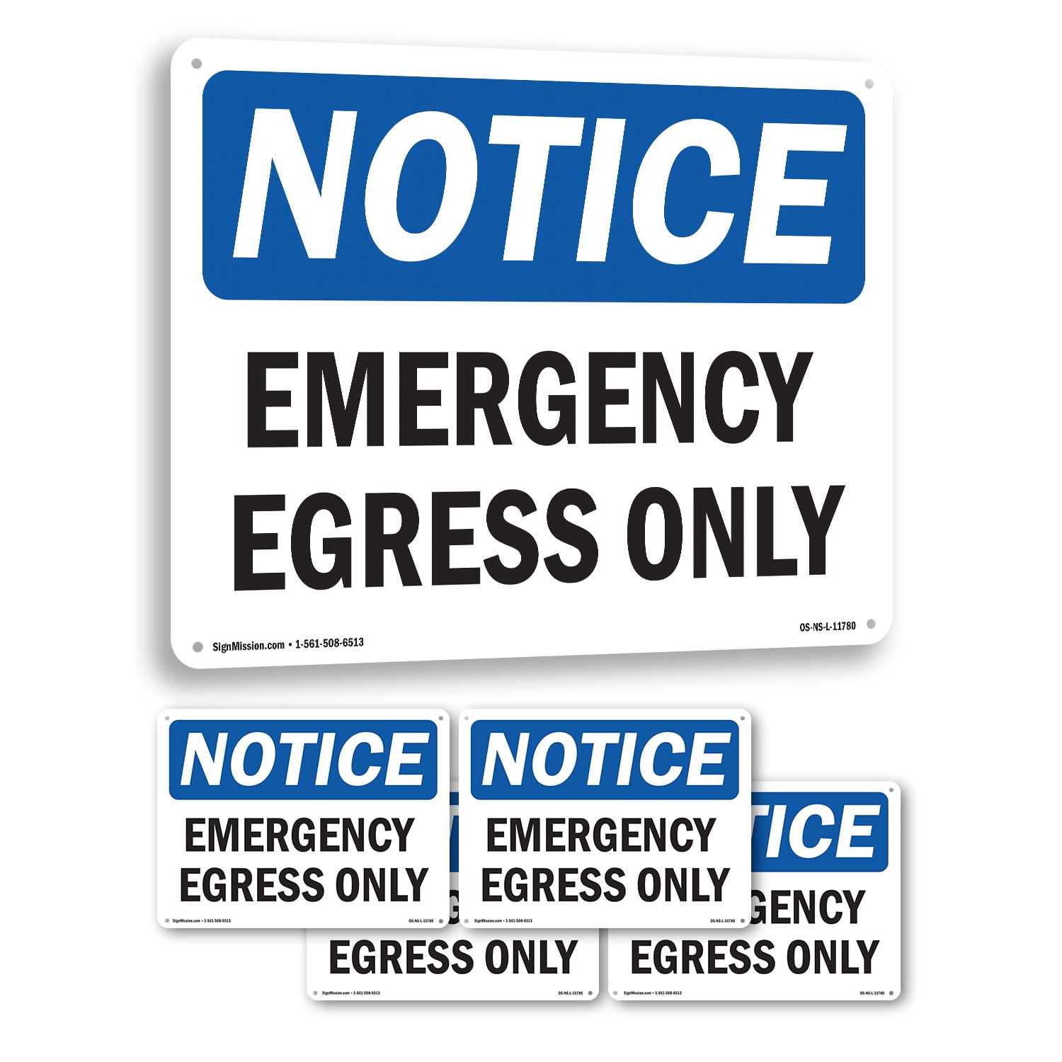 Emergency Egress Only OSHA Notice Aluminum Sign 24 Inch x 18 Inch - 5 ...