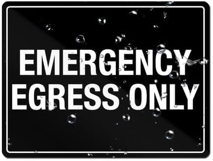 Emergency Egress Only Sign W/Adhesive Back - Durable And Wipe Clean ...