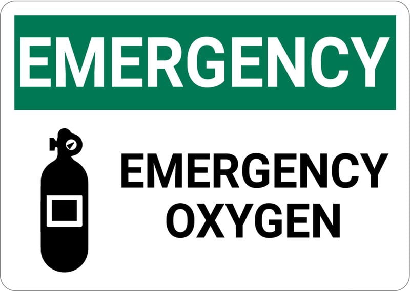 Emergency Emergency Oxygen Retro Metal Tin Signs 12X8 Inch For Shop ...
