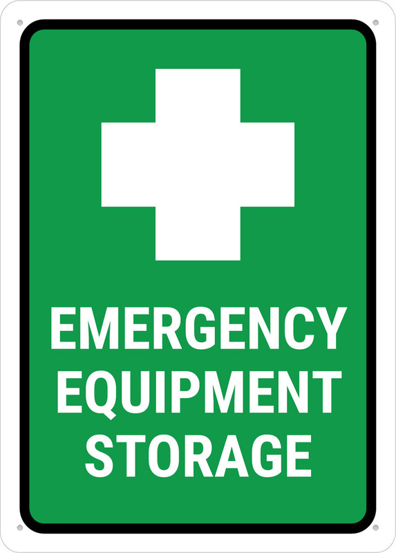 Emergency Equipment Storage Portrait Sign For House Door Office ...