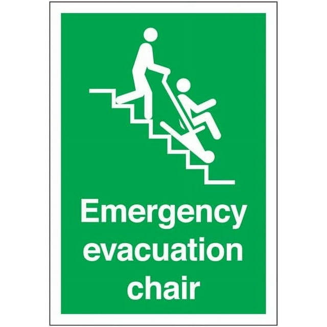 Emergency Evac Chair Location Sign Safety Signs First Aid Signs First ...