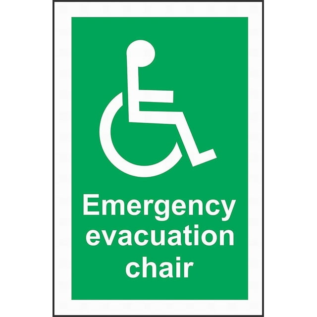 Emergency Evacuation Chair Sign Safety Sign Danger Warning Notice Tin ...