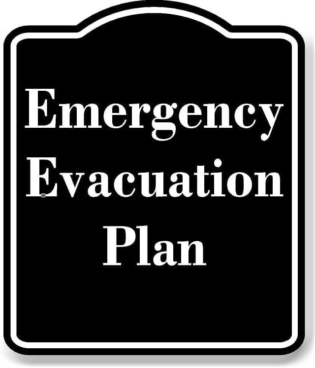 Emergency Evacuation Plan BLACK Aluminum Composite Sign Aluminum ...