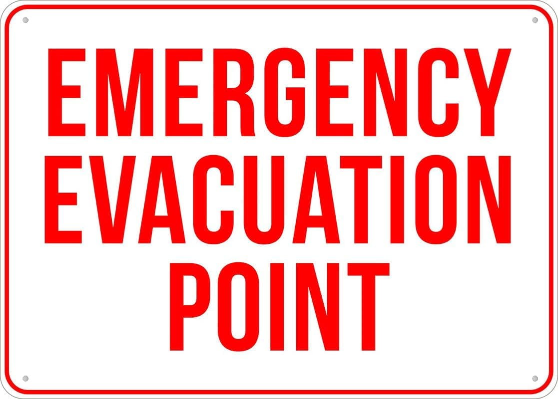 Emergency Evacuation Point Sign 12X8 Inches Metal Aluminum Signs ...