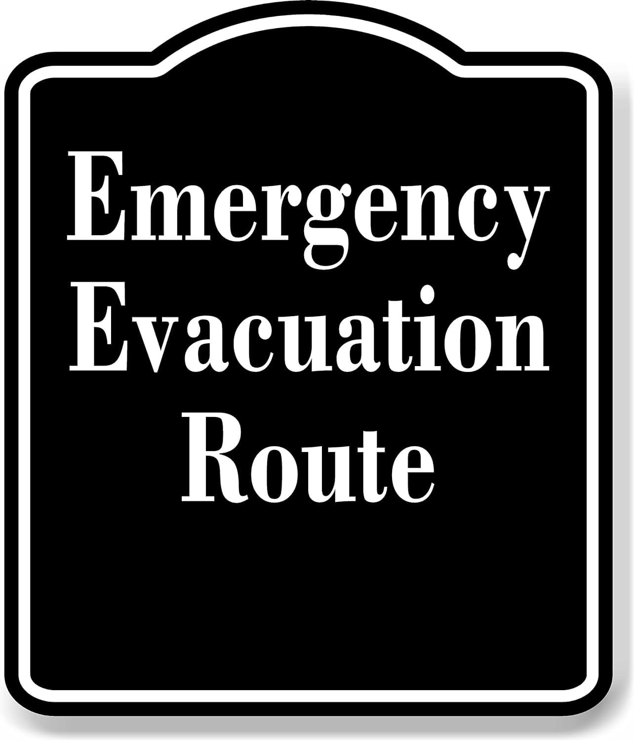 Emergency Evacuation Route Elegant BLACK Aluminum Composite Sign, 15 ...
