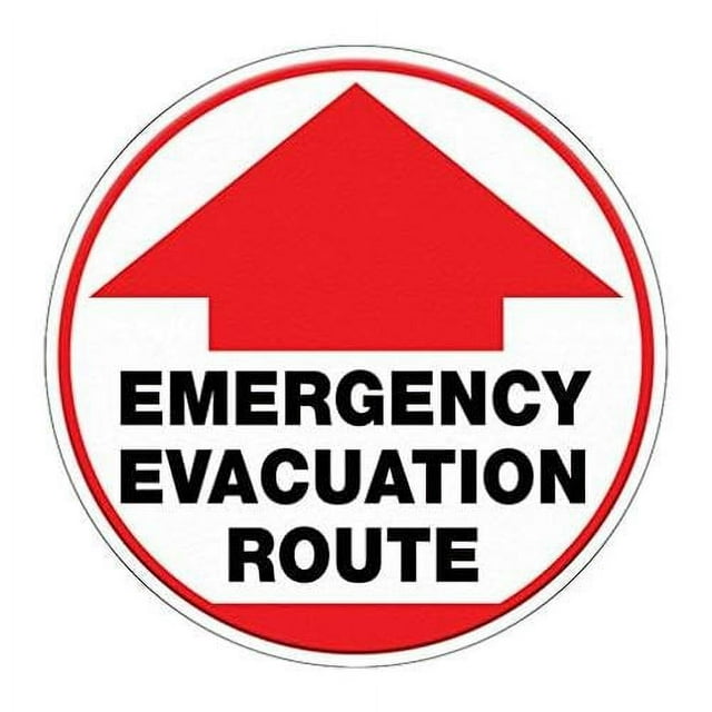Emergency Evacuation Route Floor Decals Red Anti-Slip Round Shape C ...