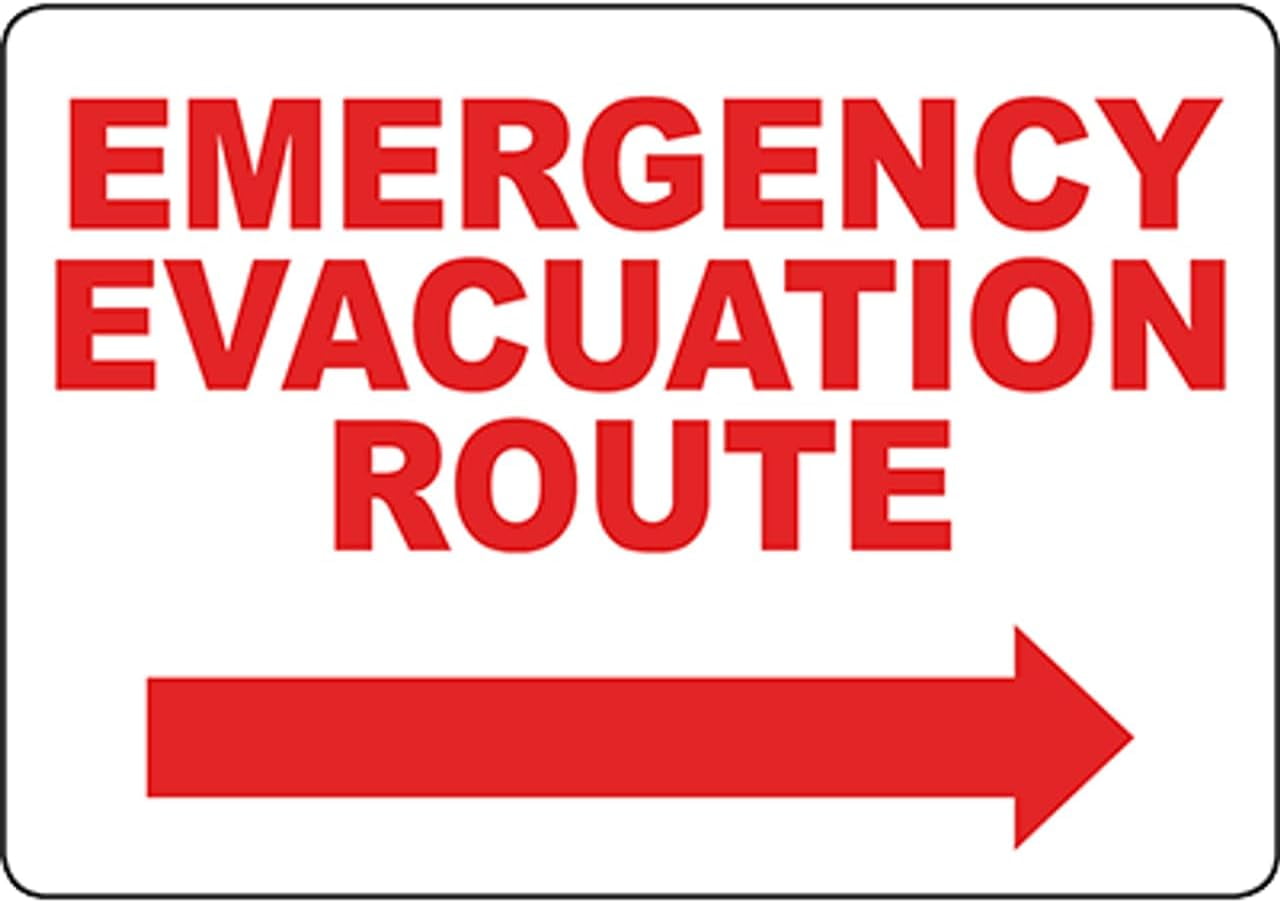 Emergency Evacuation Route Right Arrow Sign Safety Signs Directional ...