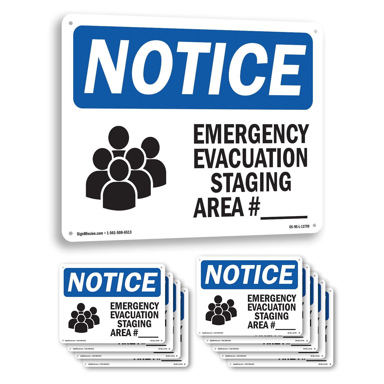 Emergency Evacuation Staging OSHA Notice Aluminum Sign 10 Inch x 7 Inch ...