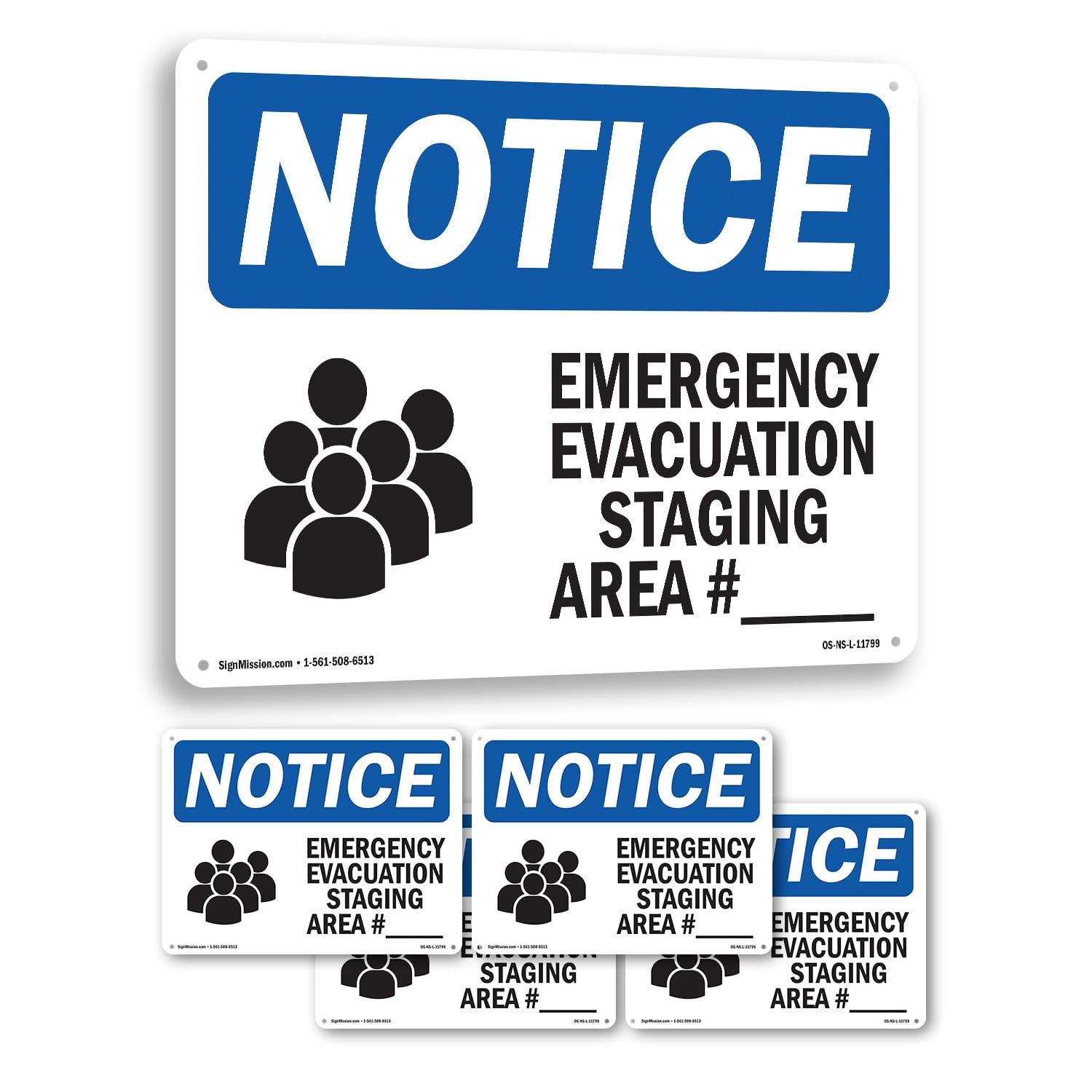 Emergency Evacuation Staging OSHA Notice Rigid Plastic Sign 24 Inch x ...