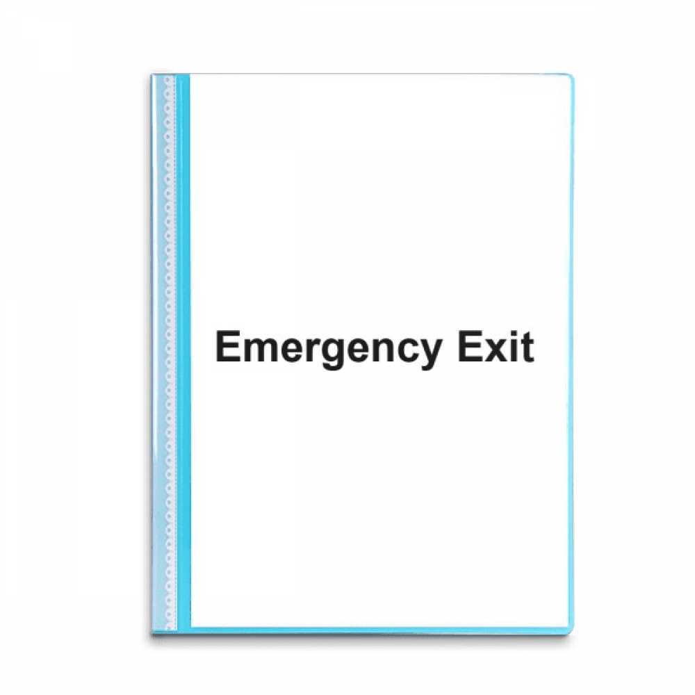 Emergency Exit Black Symbol Pattern Book Sheet Protectors Portfolio ...