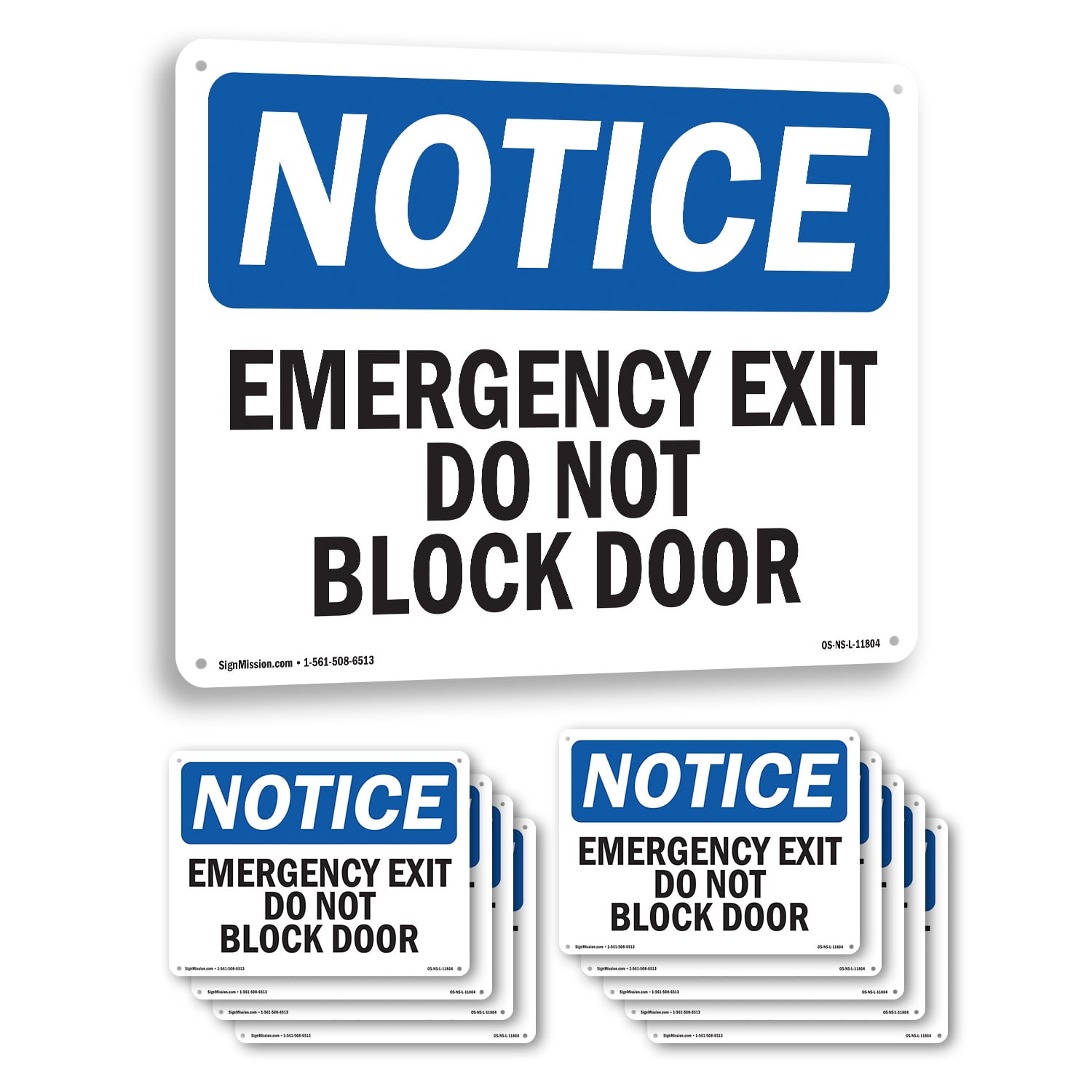 Emergency Exit Do Not Block Door OSHA Notice Aluminum Sign 24 Inch x 18 ...