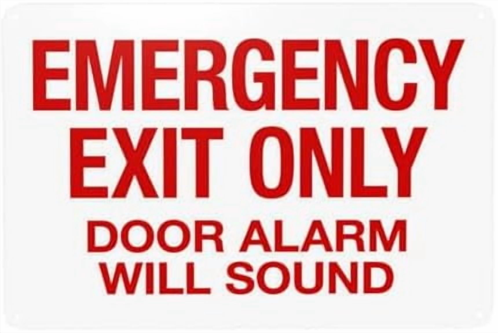 Emergency Exit Only Door Alarm Will Sound Warning Sign, Exit Security ...