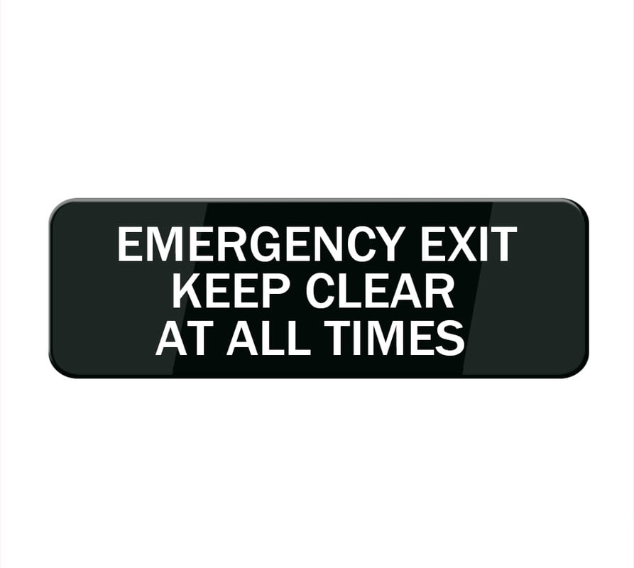 Emergency Exit Keep Clear At All Times Sign, Self Adhesive Sign For ...