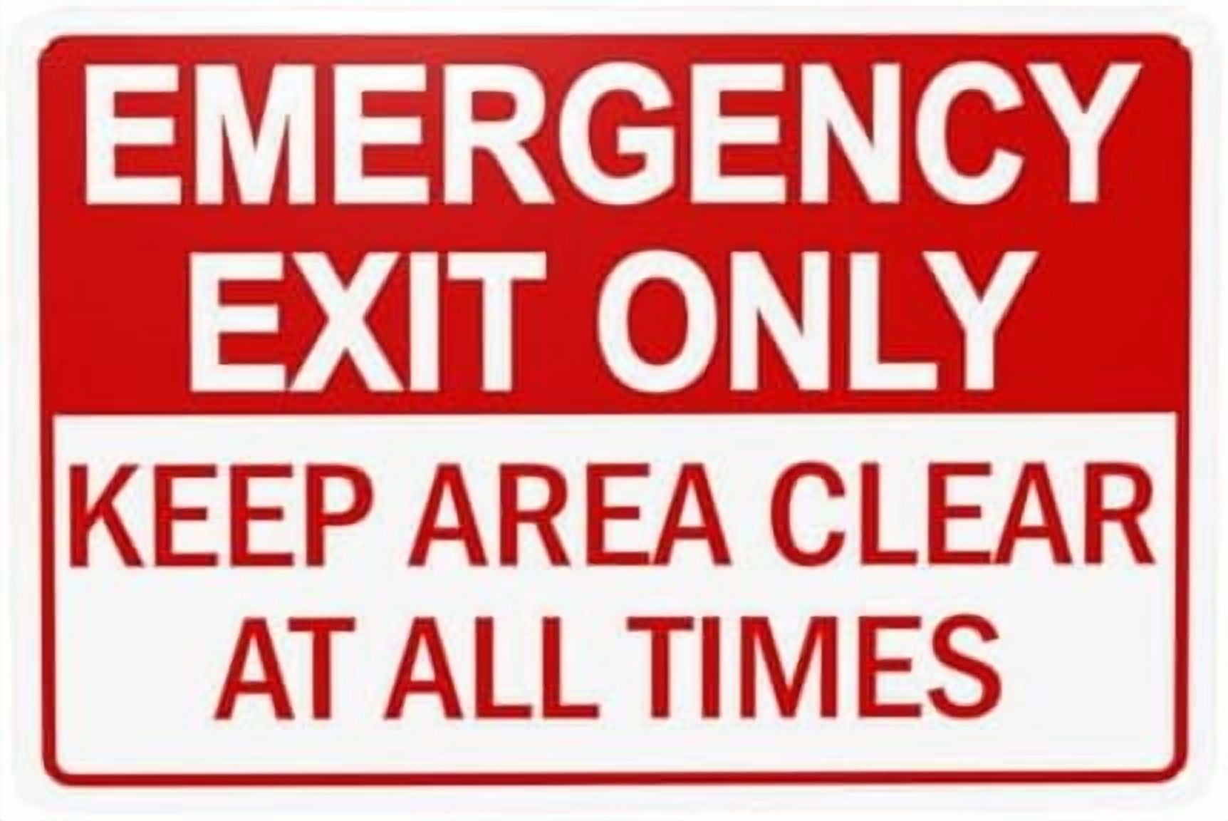 Emergency Exit Only, Keep Area Clear Warning Sign, Exit Metal Signs for ...