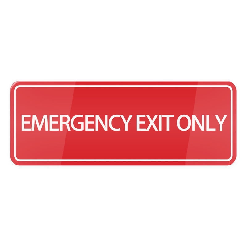 Emergency Exit Only Sign For House Door, Plastic Self-Adhesive Signs ...