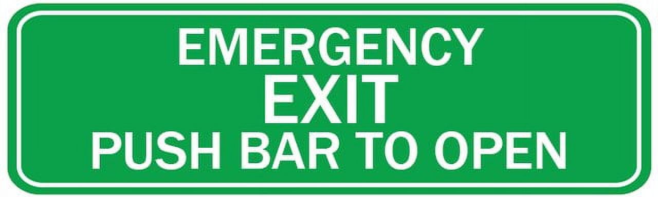 Emergency Exit Push Bar To Open Sign For House Door, Plastic Self ...