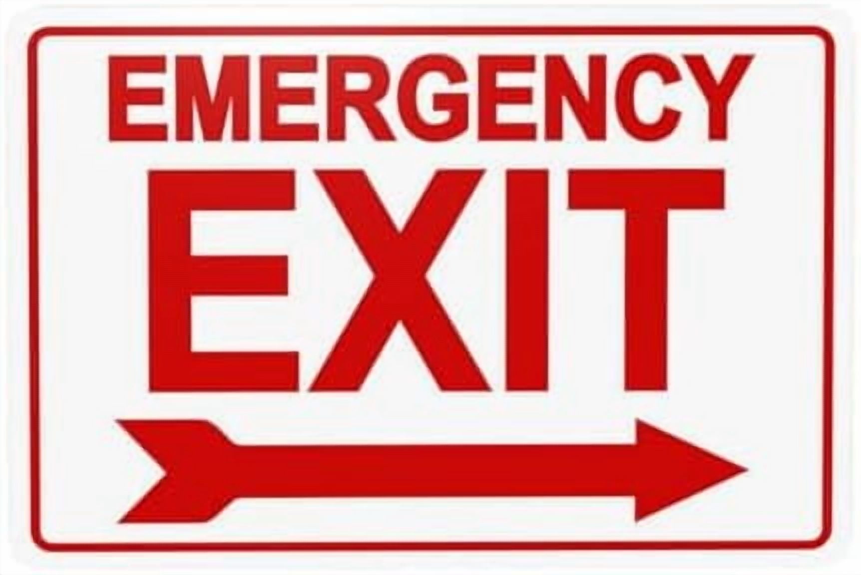 Emergency Exit With Right Arrow Warning Sign, Exit Security Metal Signs ...