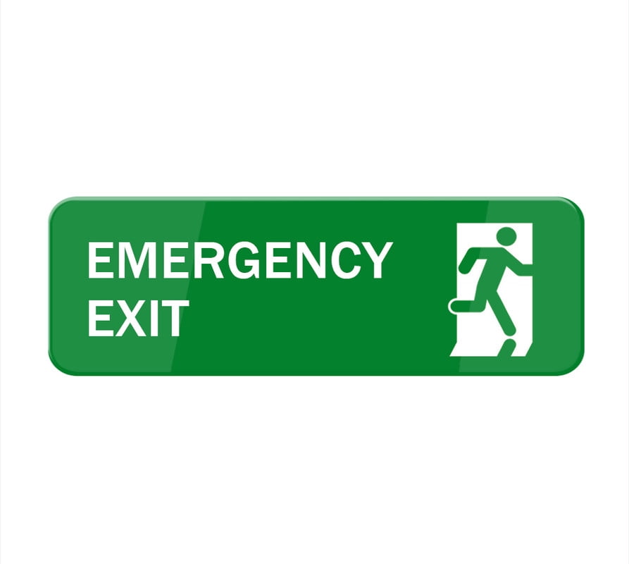 Emergency Exit Sign,Acrylic Sign Safety Informative Sign With Symbols ...