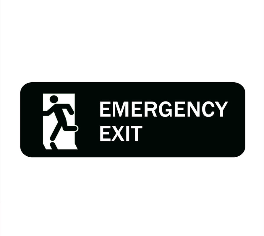Emergency Exit Sign For House/Office,Signs For Home,Thick Acrylic Self ...