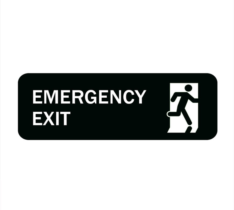 Emergency Exit Sign For House (With Strong Adhesive Tape), 10" X 3 ...