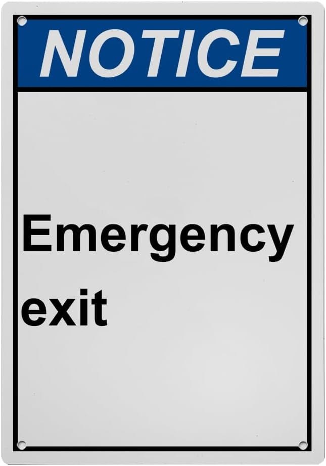 Emergency Exit Sign, Industrial Exit Emergency Fire Sign 8"x12" UV ...